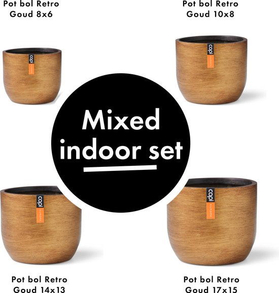 Capi Europe - Mix doos Pot bol Retro goud - Goud - Bloempotten voor ...
