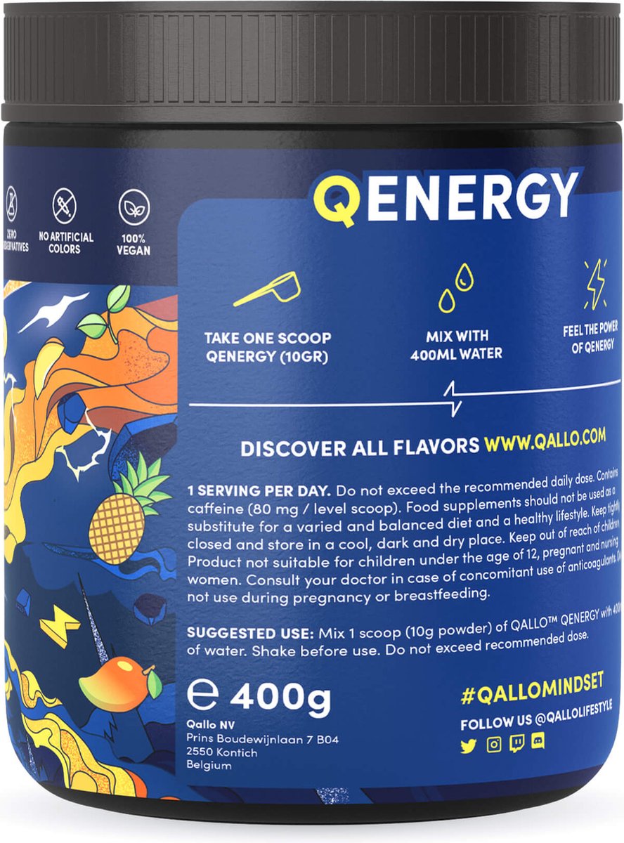Qallo® QEnergy - Mango Pineapple Tub - De suikervrije energizer ...