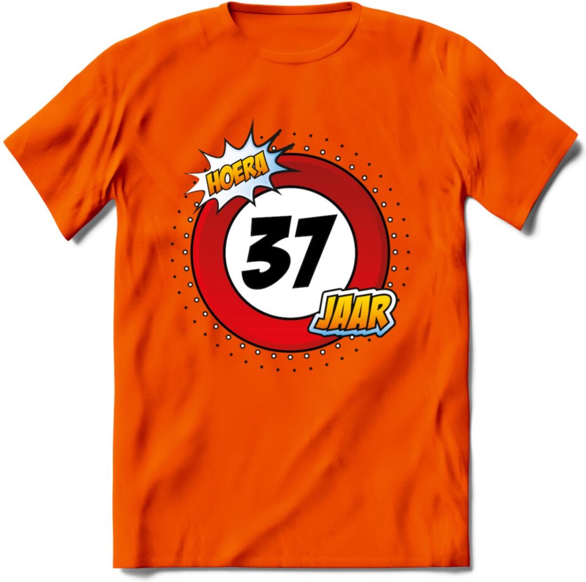 37 Jaar Hoera Verkeersbord T-Shirt | Grappig Verjaardag Cadeau | Dames ...