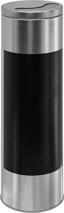 Five® Bewaarbussen met tekstvak (pasta bewaarbus) - Zwart - Met deksel ...