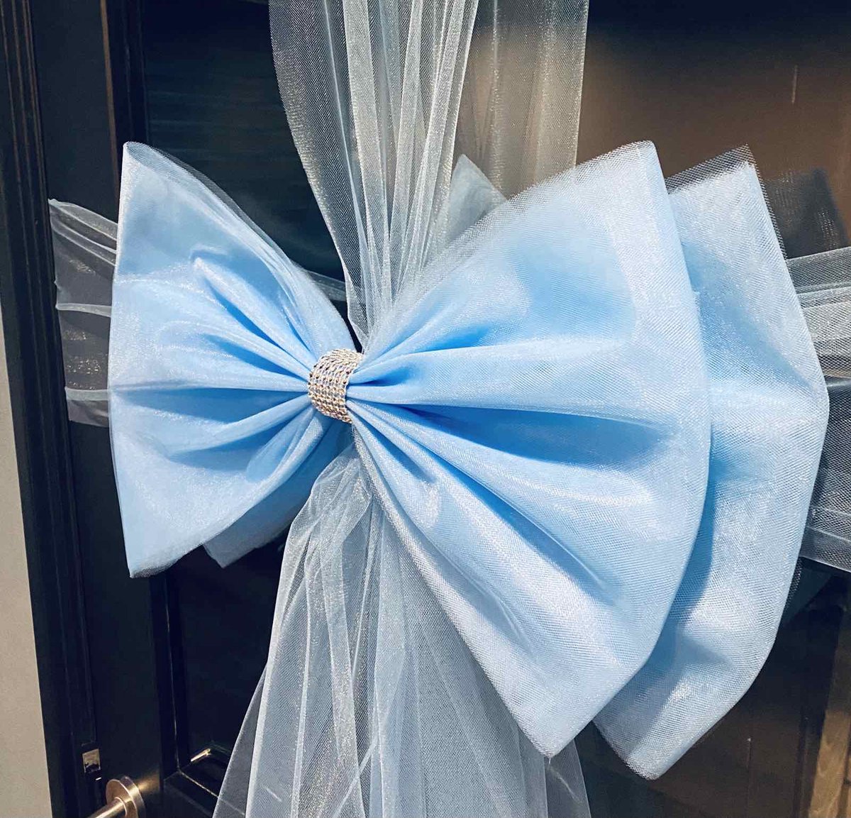 AUTODECO.NL - Geboorte Strik op Deur- Tule Blauwe Deurstrik Geboorte ...