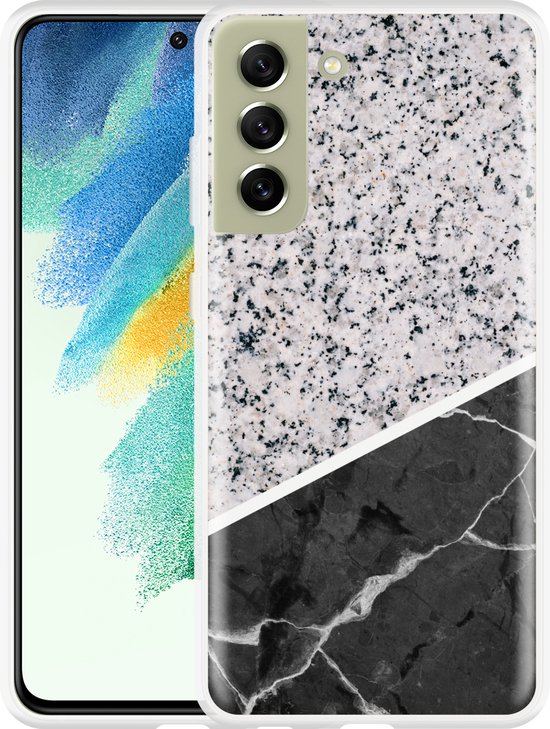 Cazy Hoesje geschikt voor Samsung Galaxy S21 FE - Marmer Mix | bol