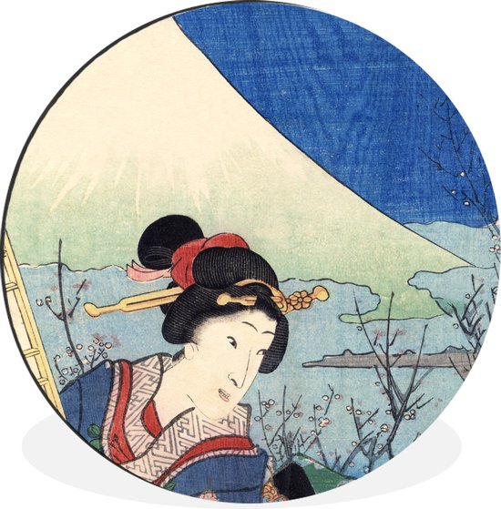 Cercle mural - Cercle mural - Gravure sur bois japonaise d'une femme et ...