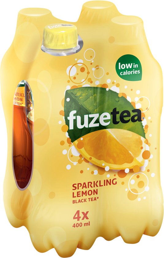 Fuze Tea Black Tea Sparkling Lemon 4 x 400ml | bol