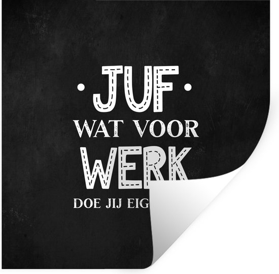 Muurstickers - Sticker Folie - Juf bedankt - Leerkracht - Zwart - Quote ...