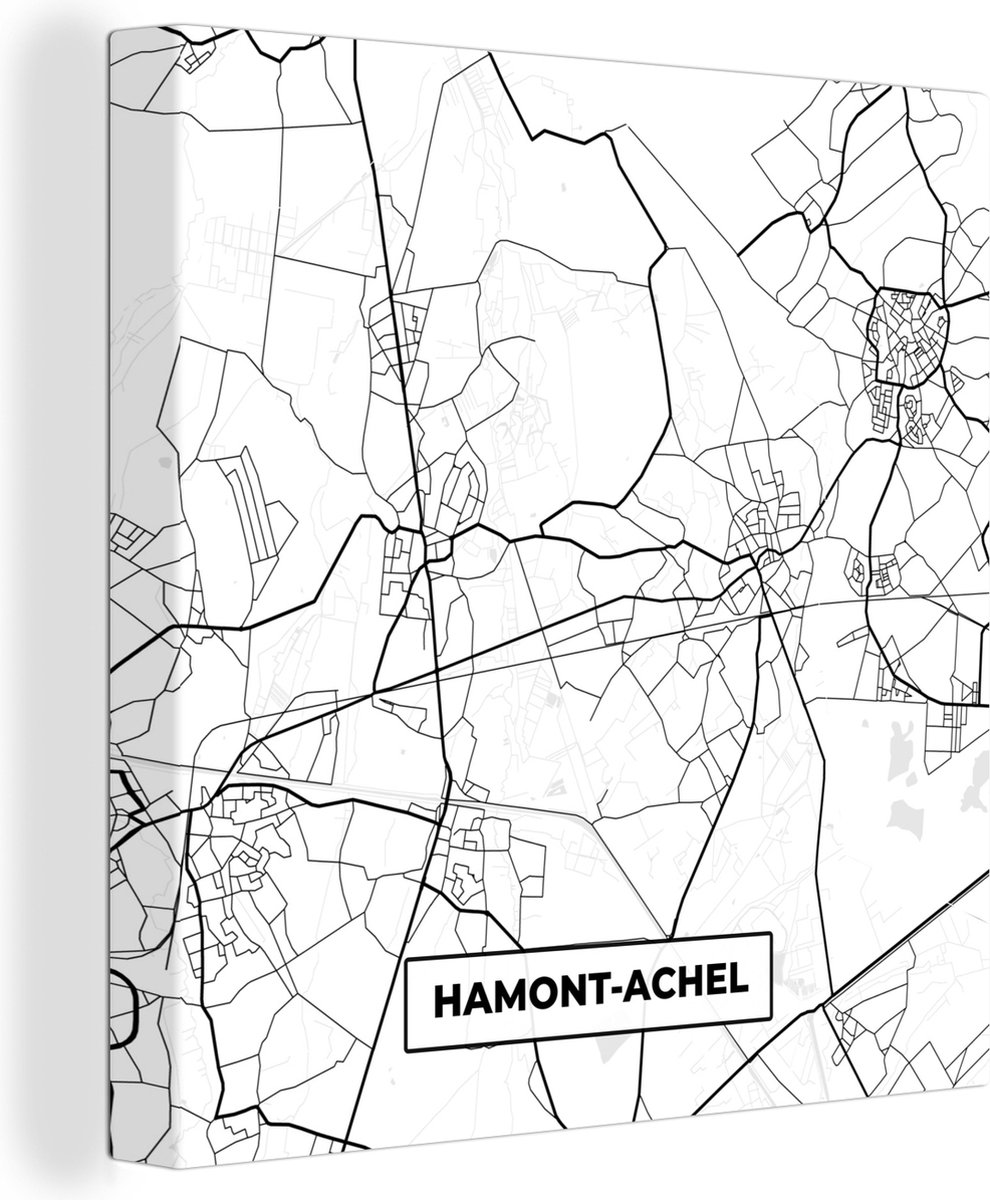 Toile Peinture Plan de Ville - Zwart Wit - Carte - Hamont Achel ...