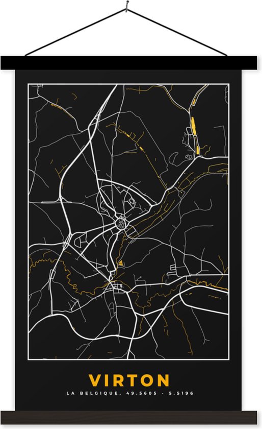 Posterhanger incl. Poster - Schoolplaat - Plattegrond - Virton - Goud ...