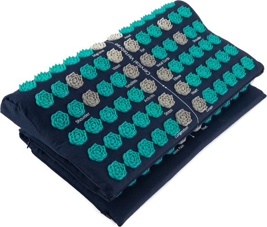 Spijkermat Shakti Mat Katoen Lotus Blauw Accupressuur/Reflexologie ...