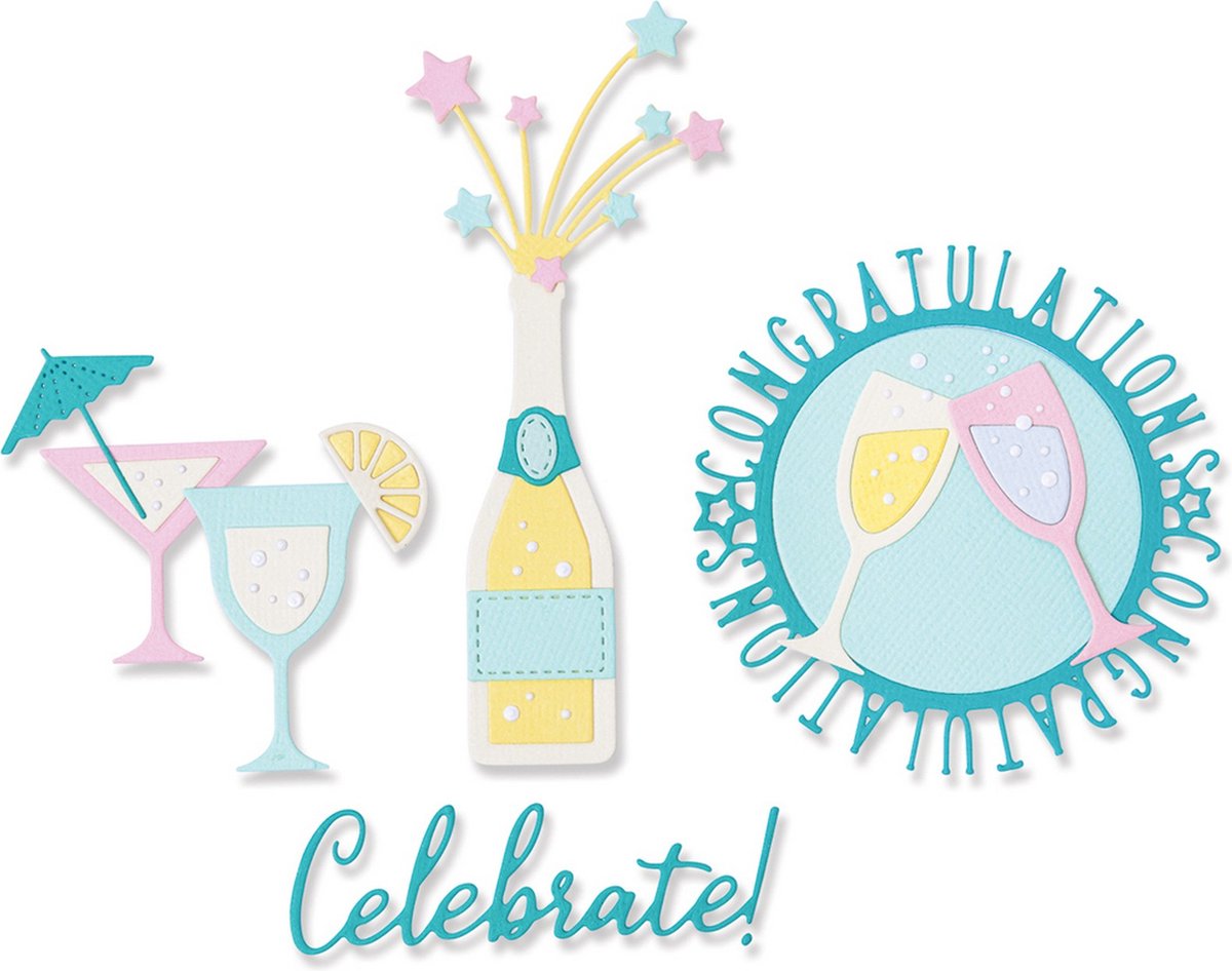 Sizzix Thinlits Snijmal set - Bottles & glasses | bol.com