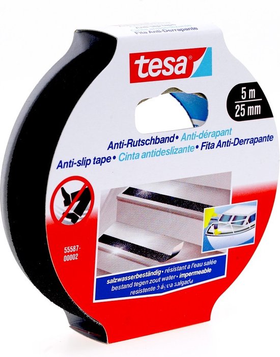 Tesa 55587-02 Anti-slip Tape - 5M x 25MM - Zwart | bol