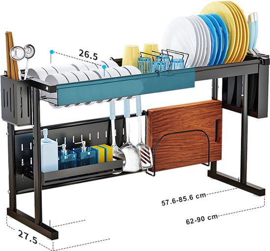 Afdruiprek Zwart - Modern Afwasrek - Groot - Droogrek Afwas ...