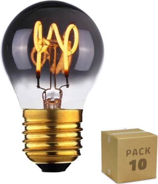 10 pack - Blauwe Dimbare LED Lamp - E27 - 4W -60LM - 2200K - Gold krul ...