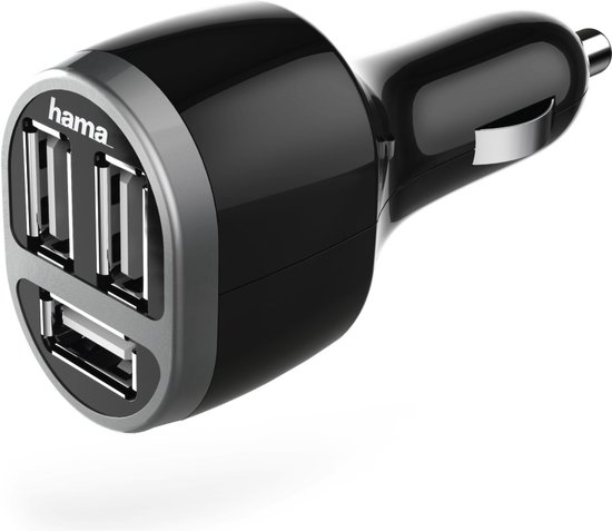 Hama Auto-oplader, 3x USB, 5.2 A, zwart | bol