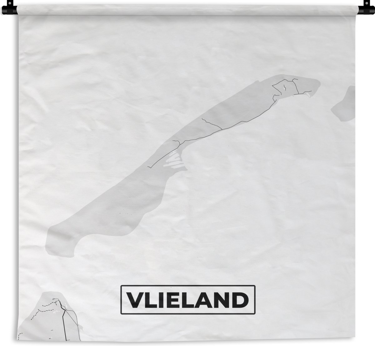 Wandkleed - Wanddoek - Kaart - Vlieland - Eiland - Plattegrond ...