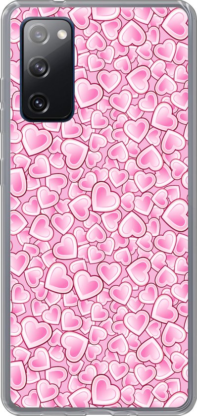 Telefoonhoesje Geschikt voor Samsung Galaxy S20 FE hoesje - Meiden - Hartjes - Roze -... | bol