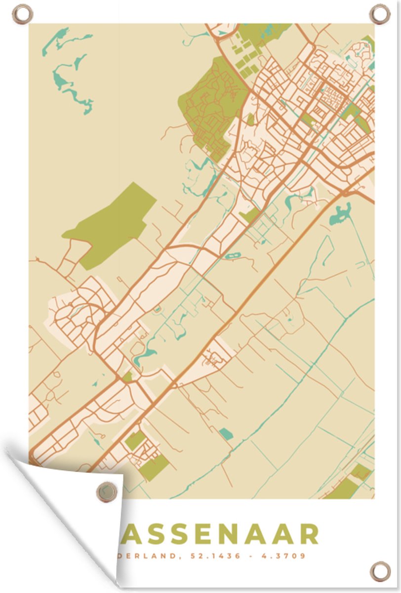 Tuinposters buiten Wassenaar - Vintage - Stadskaart - Plattegrond ...
