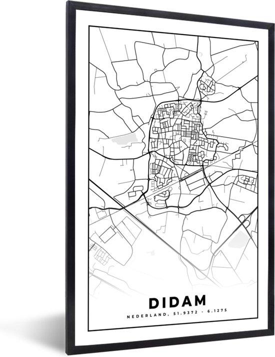 Fotolijst incl. Poster - Plattegrond - Didam - Kaart - Stadskaart ...