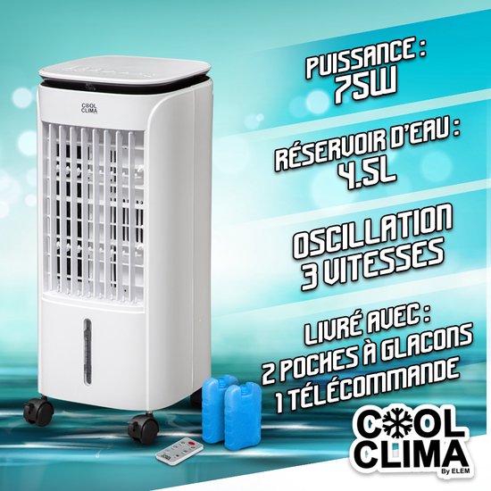 COOL CLIMA - Ventilator - 75W - 4,5L - Met afstandbediening | bol
