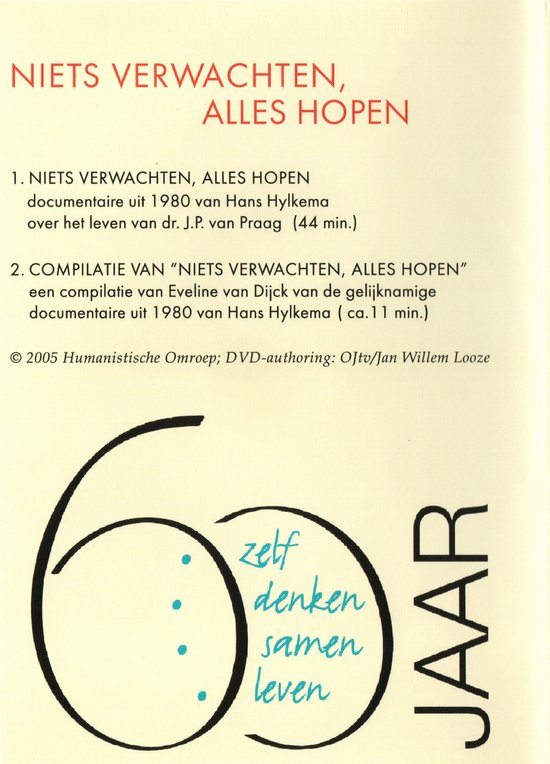 Niets Verwachten, Alles Hopen - over het leven van Jaap van Praag (Dvd ...