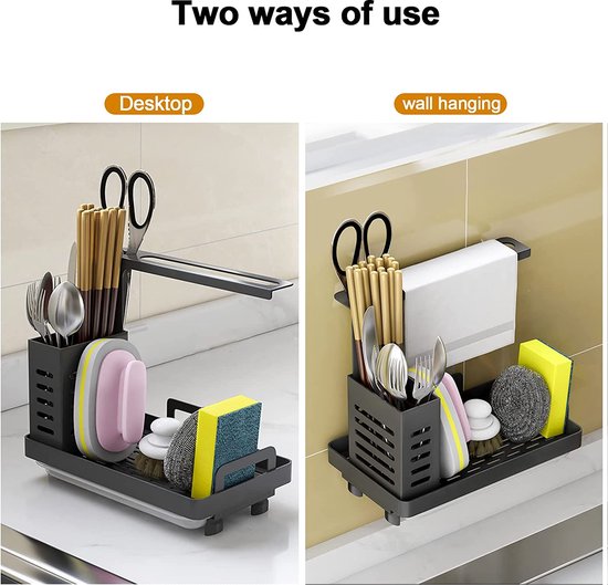 Gootsteen, Caddy organizer, Zwart, Keukengerei, mand voor keuken en ...