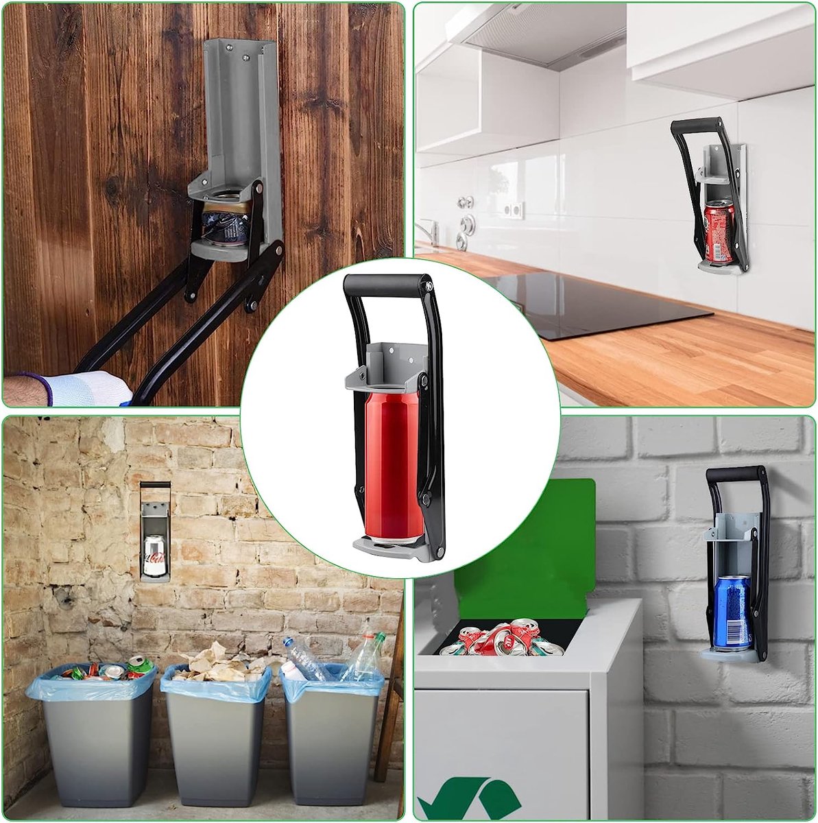 Blikkenpers met flesopener, 16 oz Crusher-Crush blikjes/blikbreker voor ...