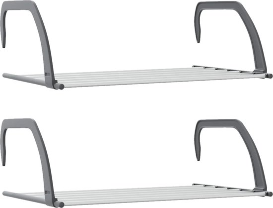 vidaXL - Droogrekken - 2 - st - 53x33x18 - cm - aluminium | bol