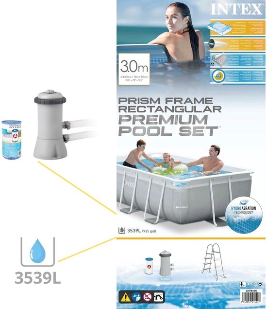 Piscine Intex Prism Frame - Piscine Hors Sol - 300x175x80 cm - Y ...