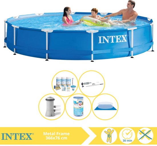 Piscine à ossature Métal Intex - Piscine hors sol - 366 x 76 cm ...