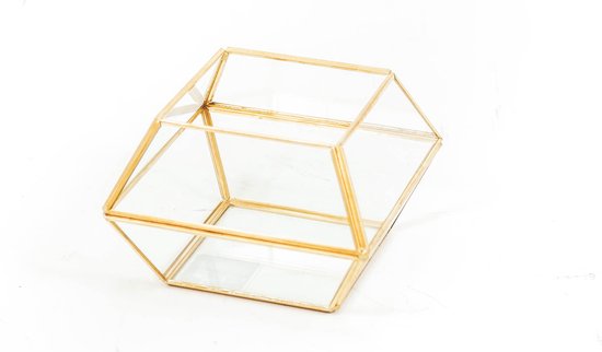 Housevitamin Glazen box Goud - 13x13x9cm | bol