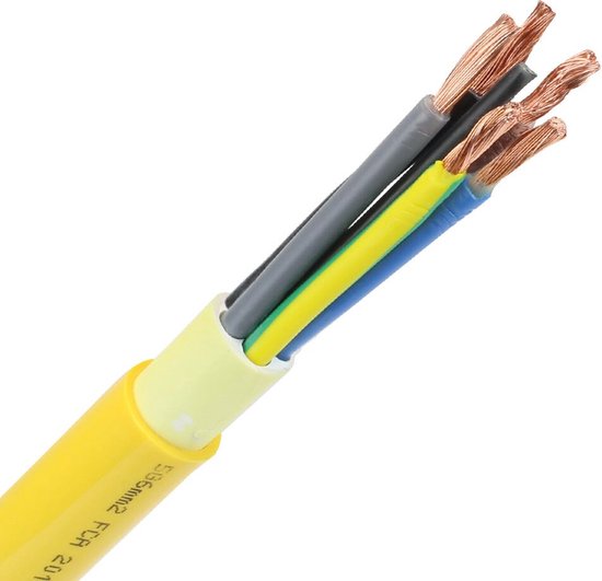 Pur kabel 5x4 (H07BQ-F) geel - per meter | bol.com