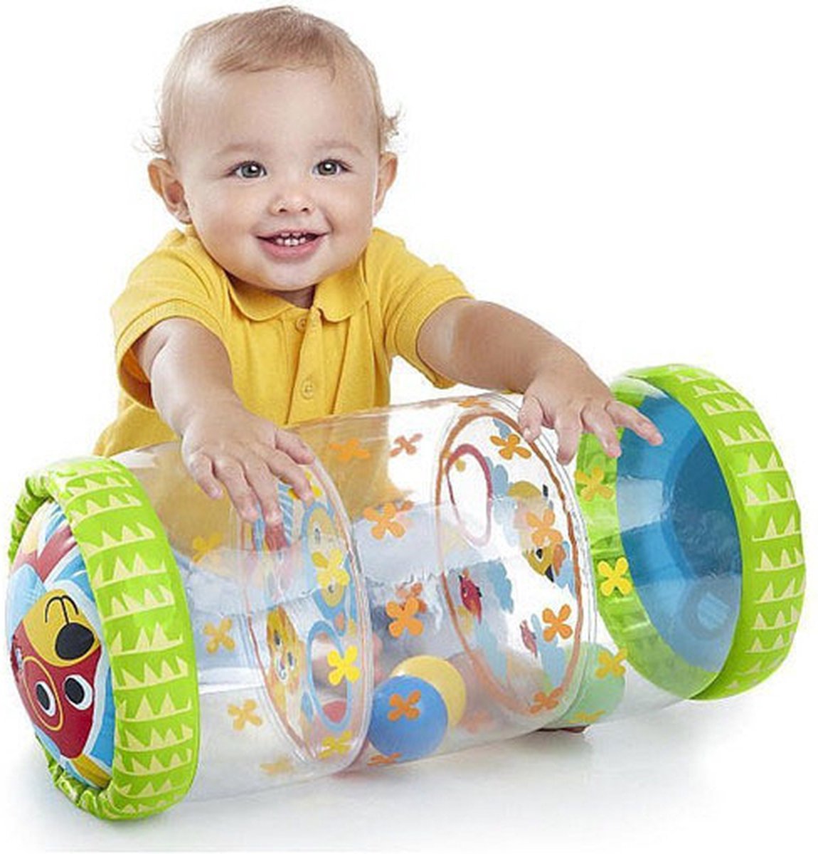 Opblaasbare Baby Speelgoed Kruip Roller Speelgoed Met Rammelaar Rollen ...