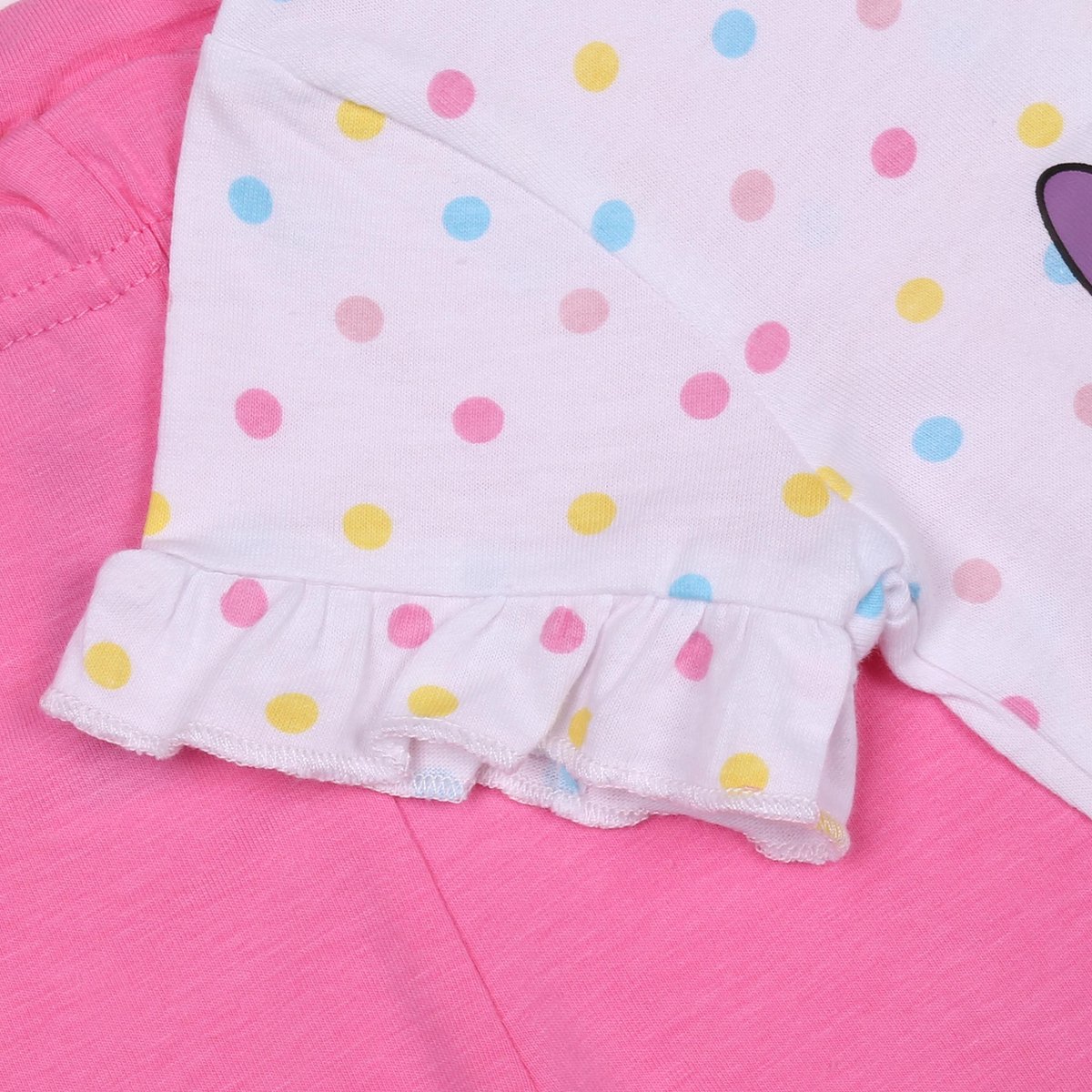 Disney Stitch - Wit en roze katoenen babyset met stippen, t-shirt en ...