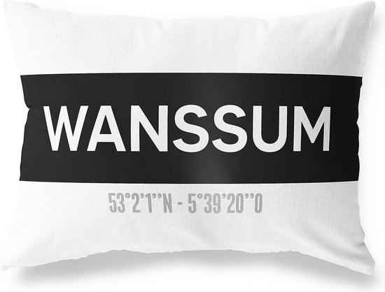 Tuinkussen WANSSUM - LIMBURG met coördinaten - Buitenkussen ...