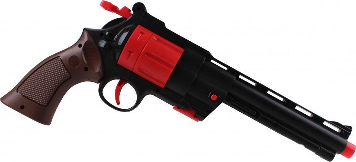 speelgoed revolver met munitie 35 cm zwart | bol.com