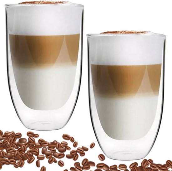 Luxe Latte Macchiato Glazen Dubbelwandig - Dubbelwandige Koffieglazen - Cappuccino... | bol