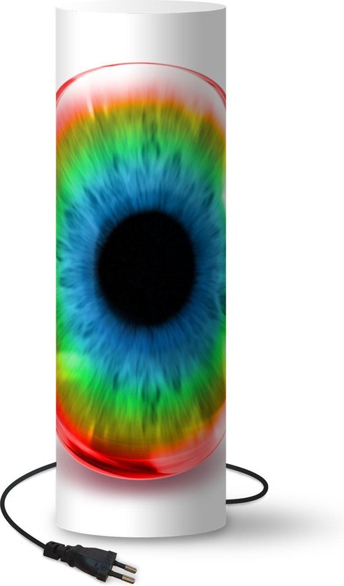 Lamp Eyes - Lampe oeil coloré en boule de verre - 50 cm de haut - Ø16 ...