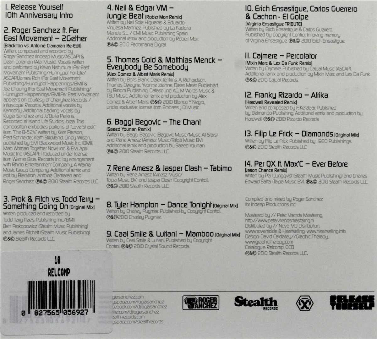 Roger Sanchez - Release Yourself Volume 10 (CD), various artists | CD ...