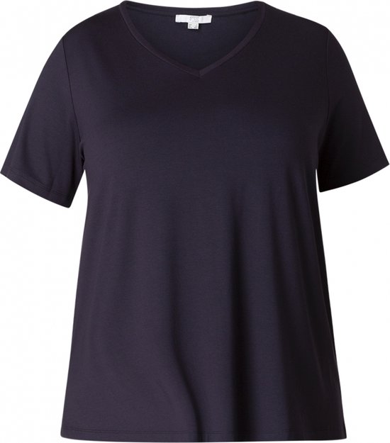 BASE LEVEL CURVY Alba T-Shirts - Dark Blue - maat 3(52) | bol