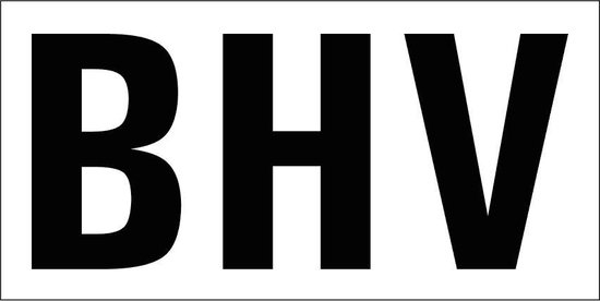BHV helmsticker, 50 x 25 mm, wit zwart | bol