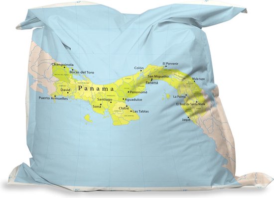 PillowMonkey zitzak - een groene kaart van Panama - 135x135 cm - Binnen ...