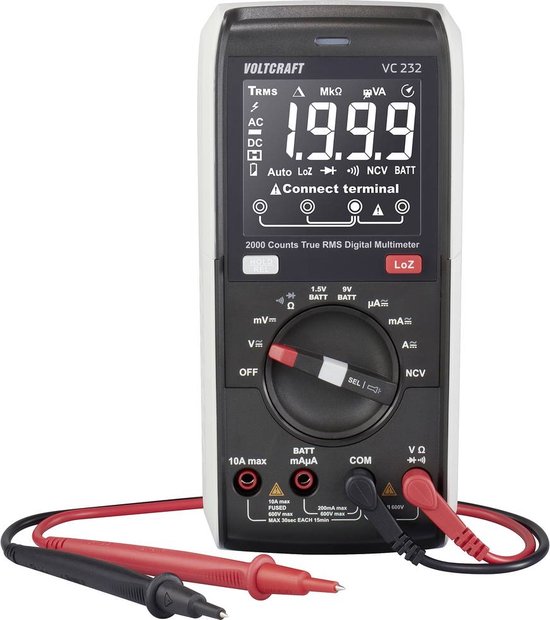 VOLTCRAFT VC232 Multimeter Digitaal CAT III 600 V Weergave (counts ...