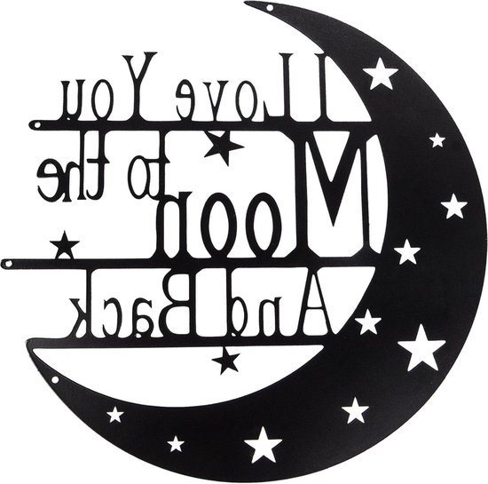 Wall Decoration Metal Moons Alphabet Silhouette Wall Art - Modern Black ...