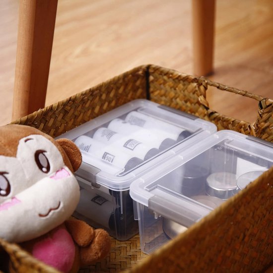 Plastic Opbergdozen - Duurzaam en Transparant - Set van 6 - Stapelbaar ...