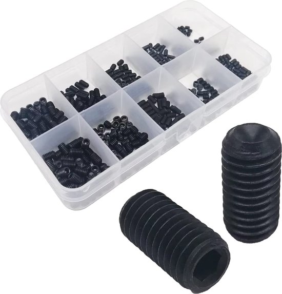 Stelschroeven Assortiment - 500-Delig - Gezwart Staal - Zwart | bol