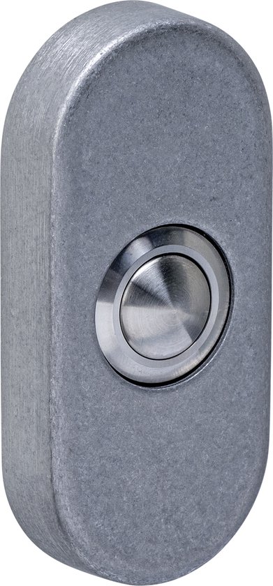 Intersteel Deurbel ovaal 65x30x10mm verdekt rvs getrommeld | bol