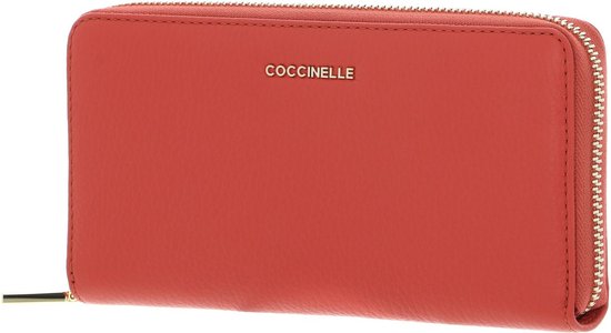 COCCINELLE Leren Portemonnee Metallic Soft Zip Around Wallet Grenadine ...