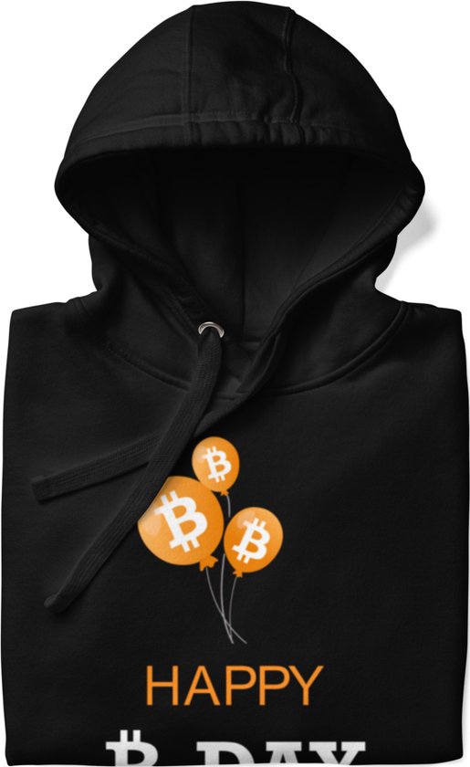 Bitcoin Hoodie - Happy B-Day - Premium - Unisex - Kleur Zwart - Maat S ...