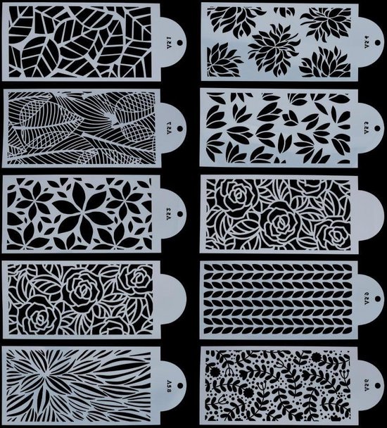 Taart Embossing Sjabloon - 10 stuks - 3D Opengewerkte Bloemen ...