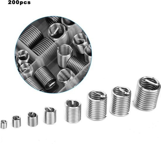 Schroefdraad Inserts 200 stks 304 Roestvrij Stalen Draad Reparatie - Binnendraad... | bol