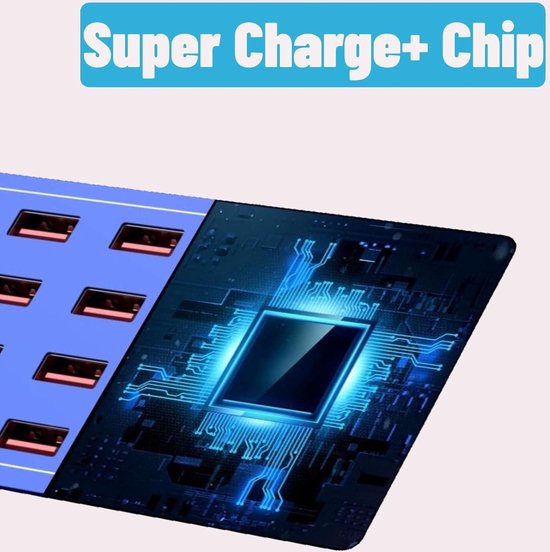 100W Snellader USB-Oplaadstation 20 Poorten - Snel Opladen - Met ...